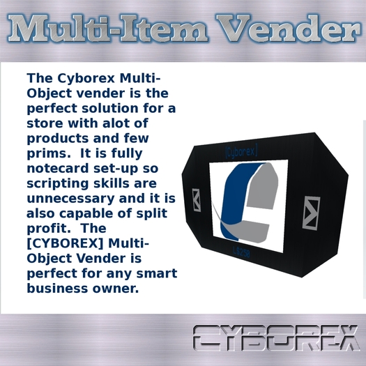 Second Life Marketplace - [Cyborex] Multi-Item Vender